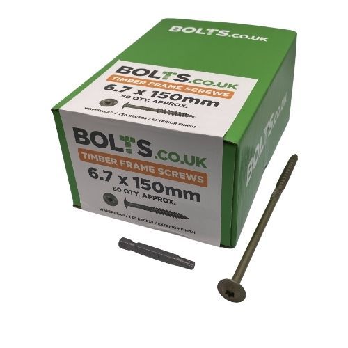 6.7mm x 150mm - Performance T30 Torx Wafer Head Structural Screws ...