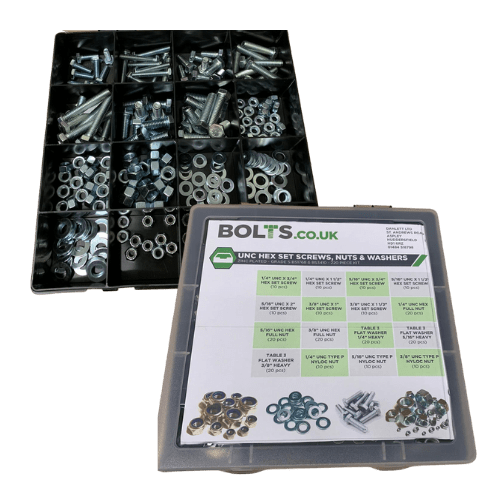 UNC BZP Multi Kit - Set Screw, Nuts, Nyloc Nuts & Washers | Bolts